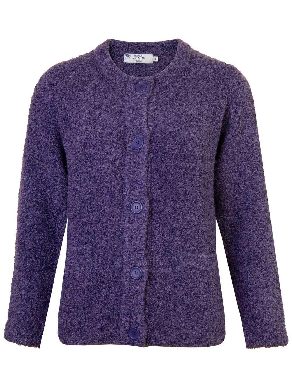 Female Honor Millburn Petite Crew Neck Cardigan | Dark Purple | EWM | EWM