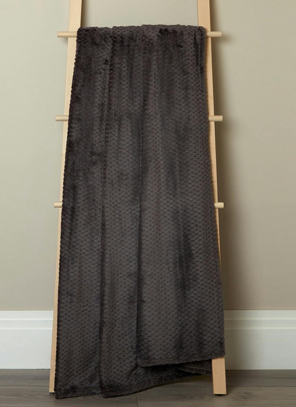 Unisex Life from Coloroll Charcoal Waffle Throw Large | EWM | EWM