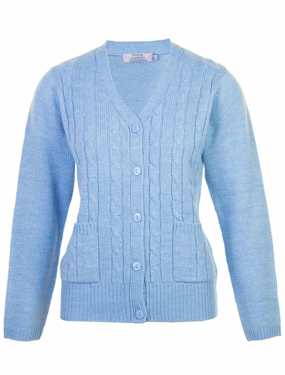 Female Honor Millburn V Neck Cardigan | Bright Blue | EWM | EWM