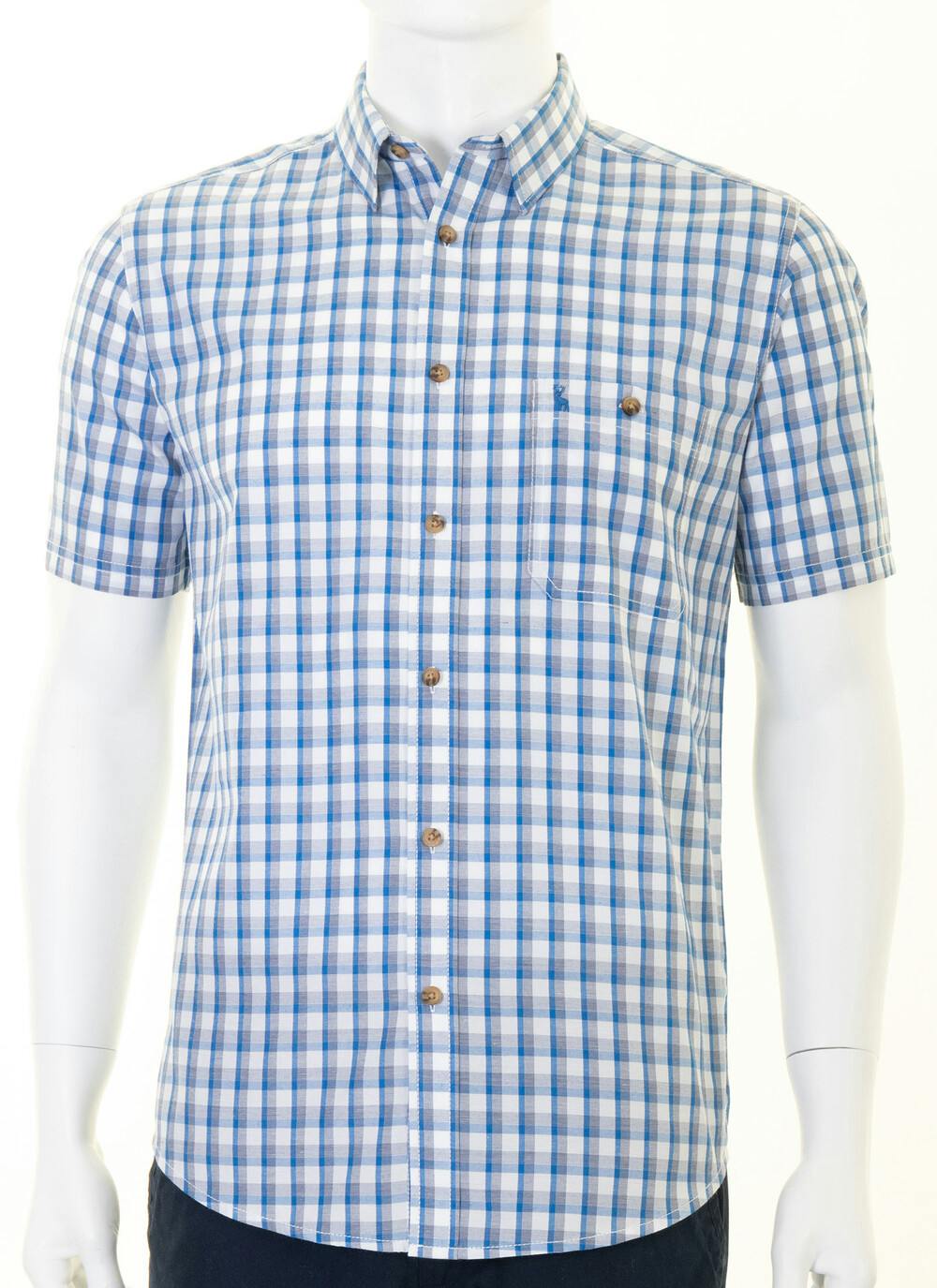 Male PG FIELD Check Shirt | Mid Blue | EWM | EWM