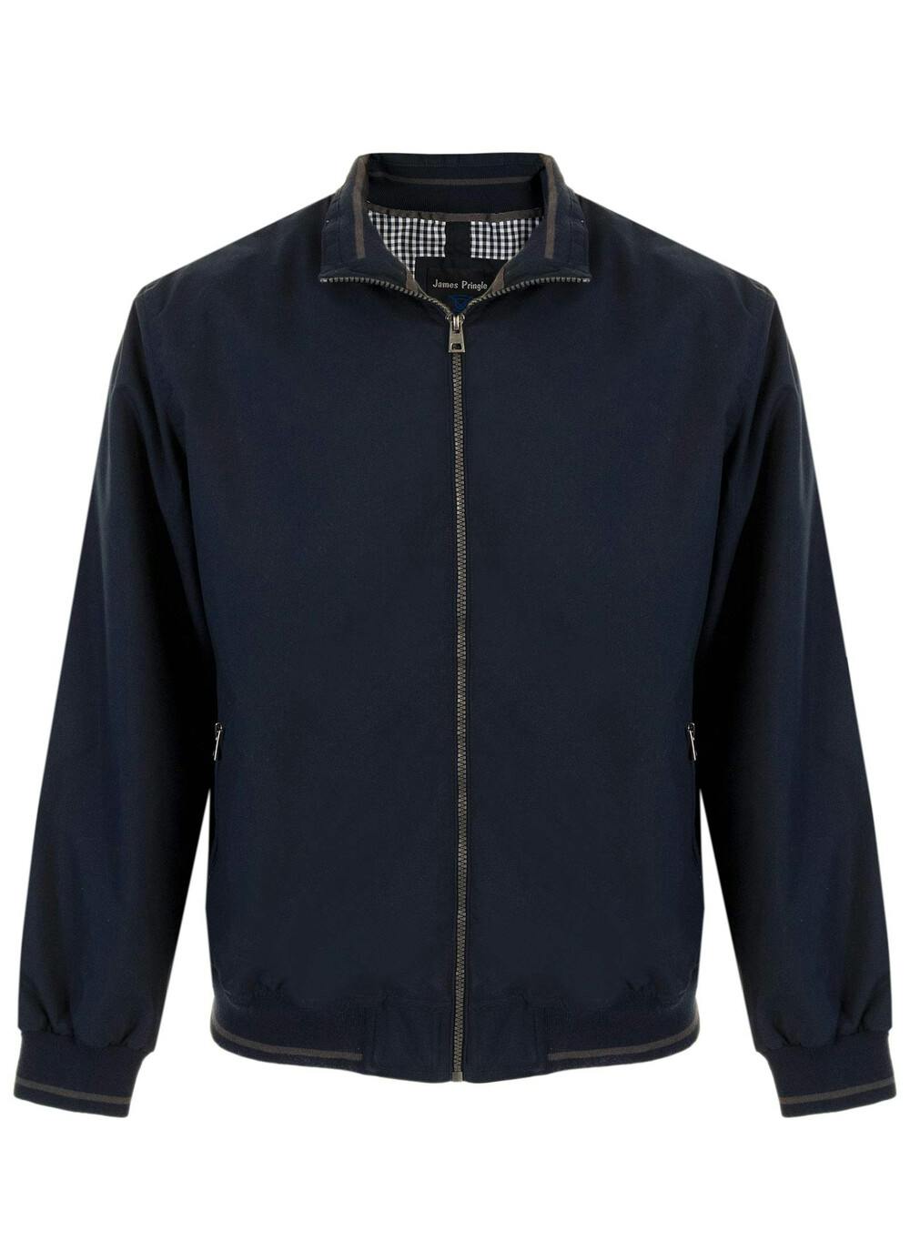 Male James Pringle Water Resistant Jacket | Dark Navy Stewart Tartan ...