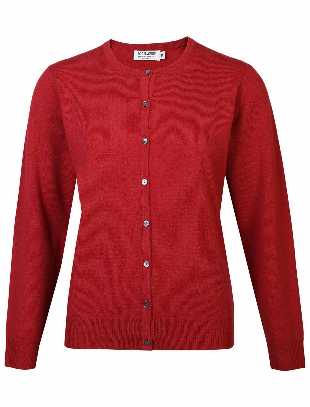 Female Lochmere Cashmere Cardigan | Mid Red | EWM | EWM