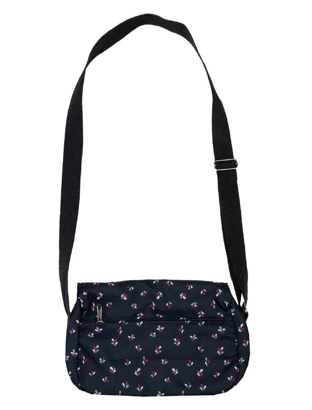 Female Isle Floral Nylon Flap Over Bag | Mid Navy Stewart Tartan | EWM ...