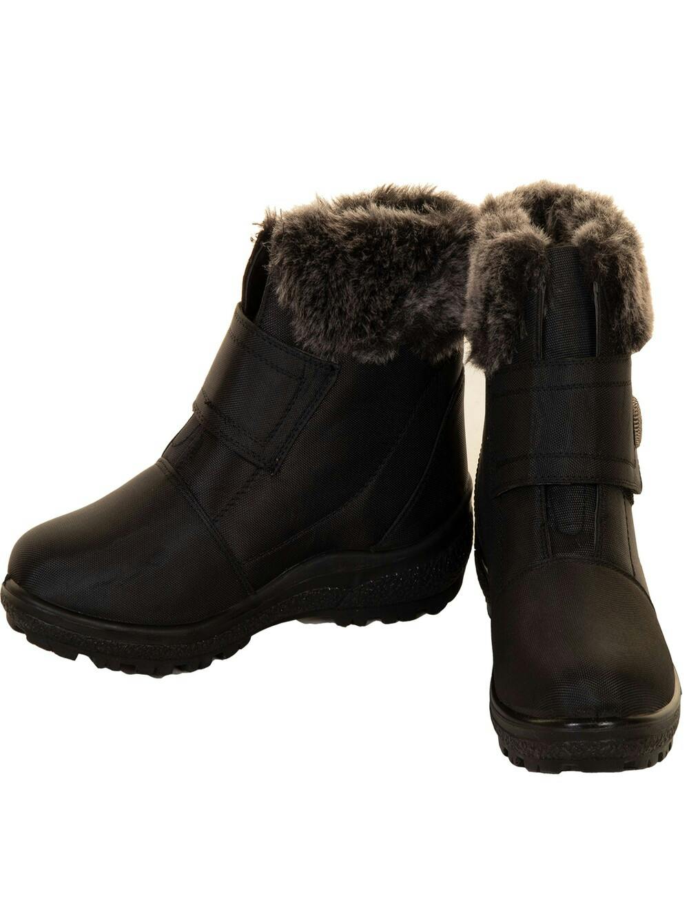 Female Isle Ladies Nylon Button Boot | Black | EWM | EWM