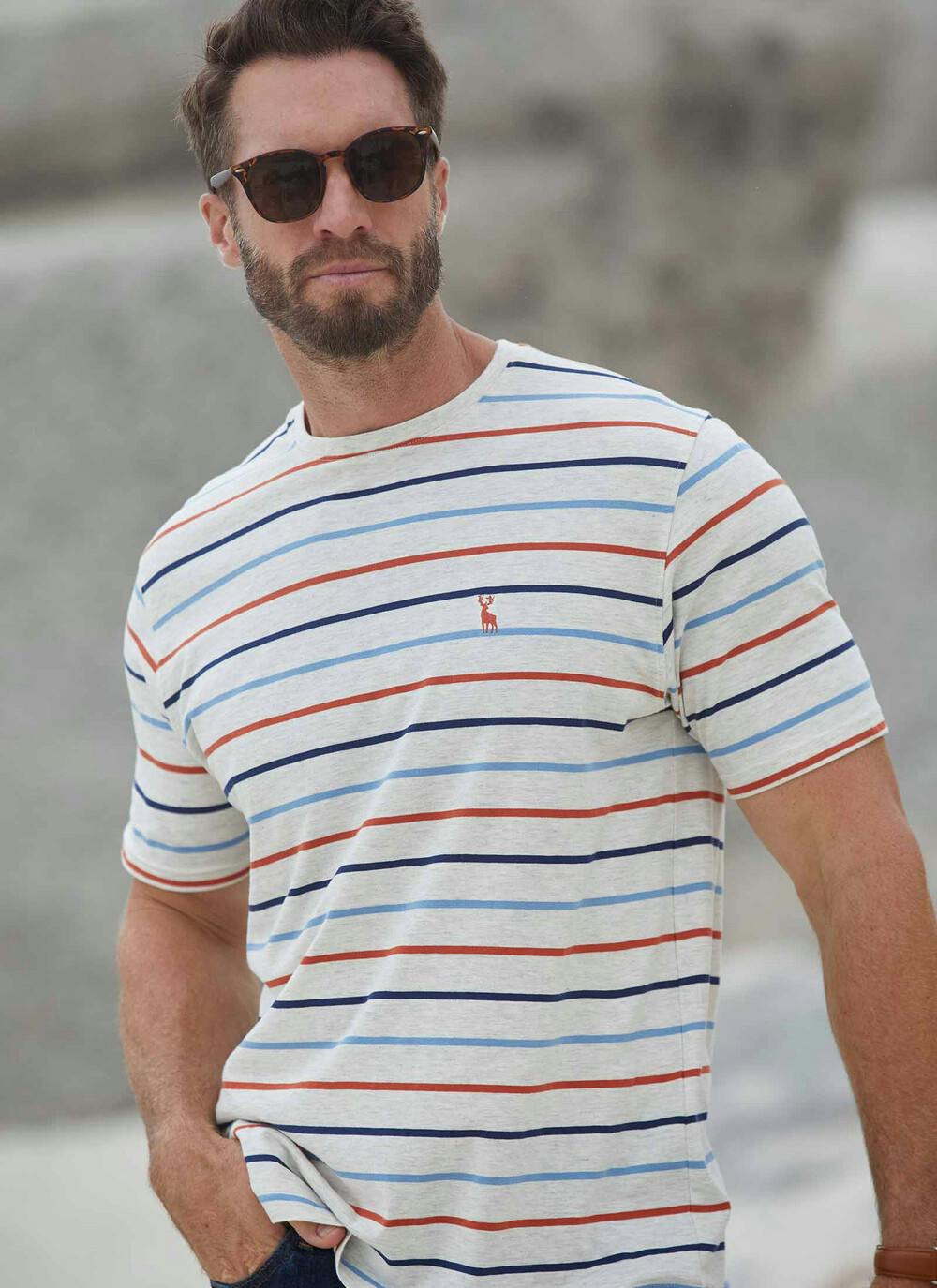 Male PG FIELD Crew Neck T Shirt | Mid Cream | EWM | EWM