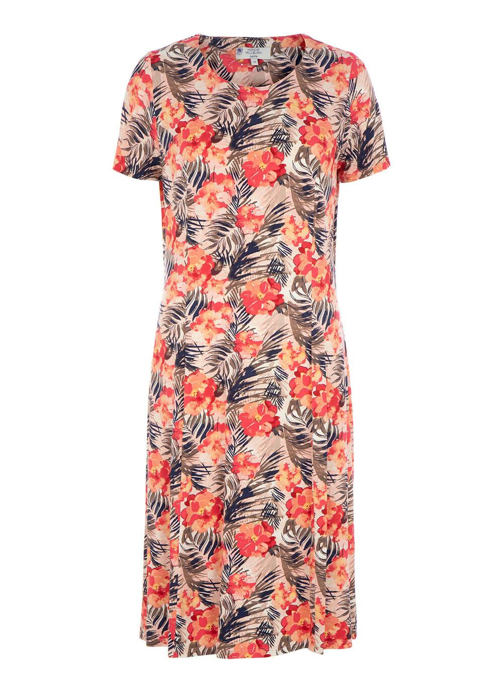 Female Honor Millburn Petite Print Dress | Bright Pink | EWM | EWM