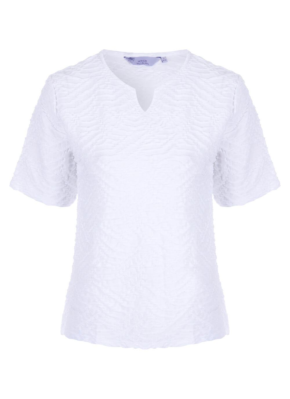 Female Honor Millburn Short Sleeve Notch Neck T Shirt | Light Cream ...