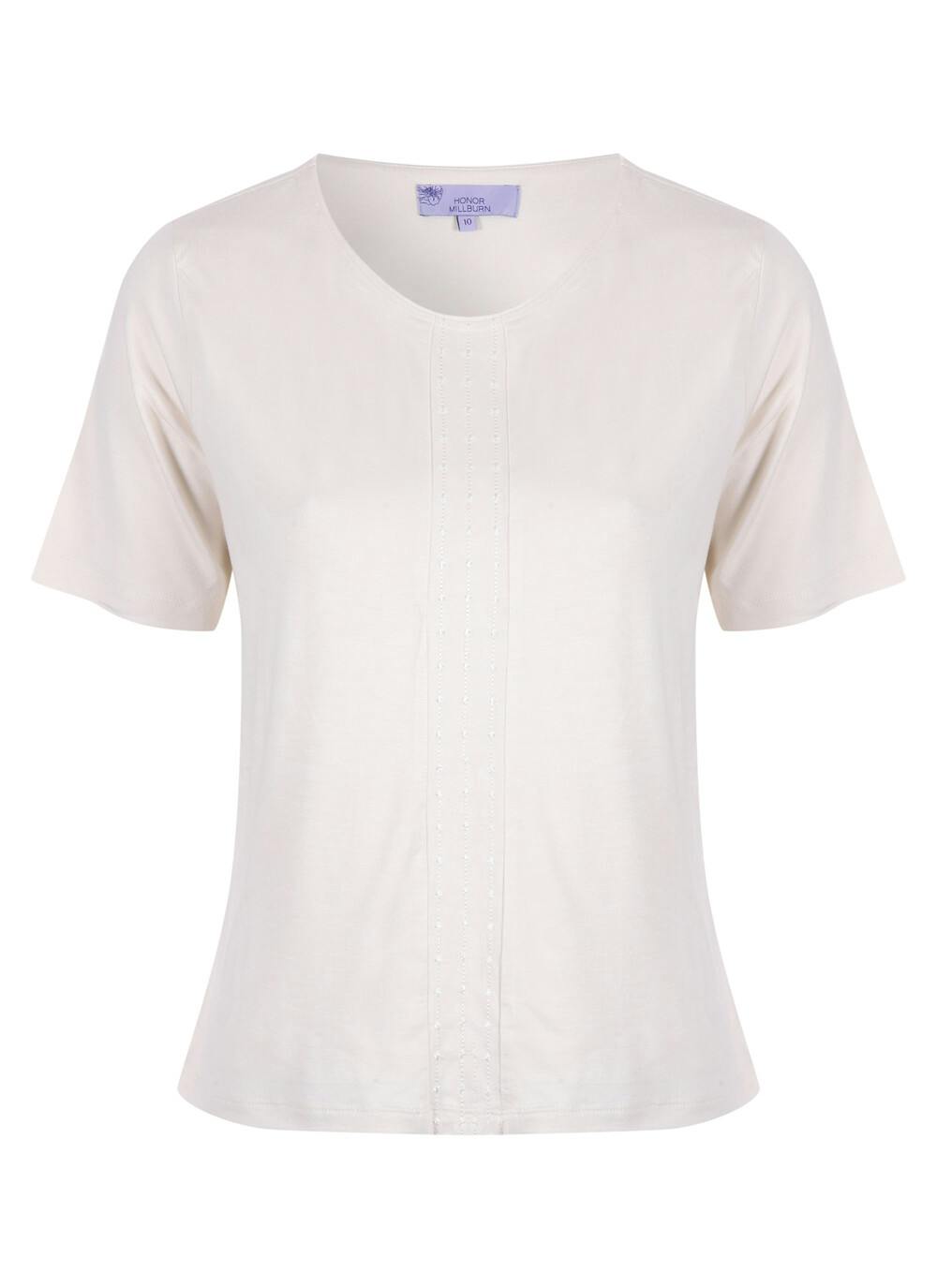 Female Honor Millburn Crew Neck Top | Light Beige | EWM | EWM