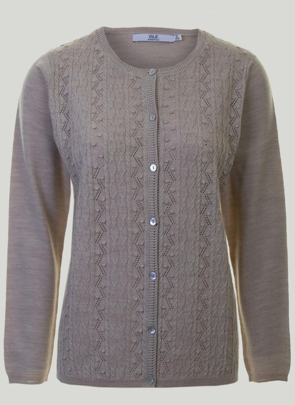 Stone Pointelle Cardigan | EWM