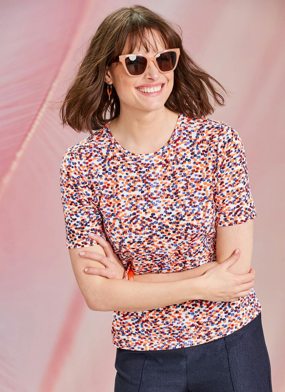 Coral Print Top | EWM