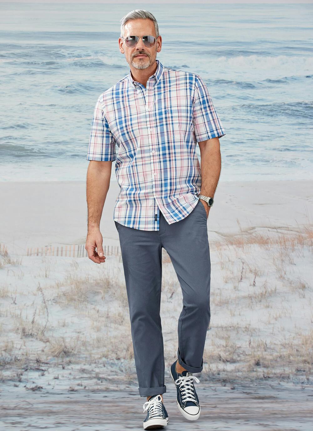 Male James Pringle Blue Adjustable Waist Flat Front Chinos 29 Inch Leg ...