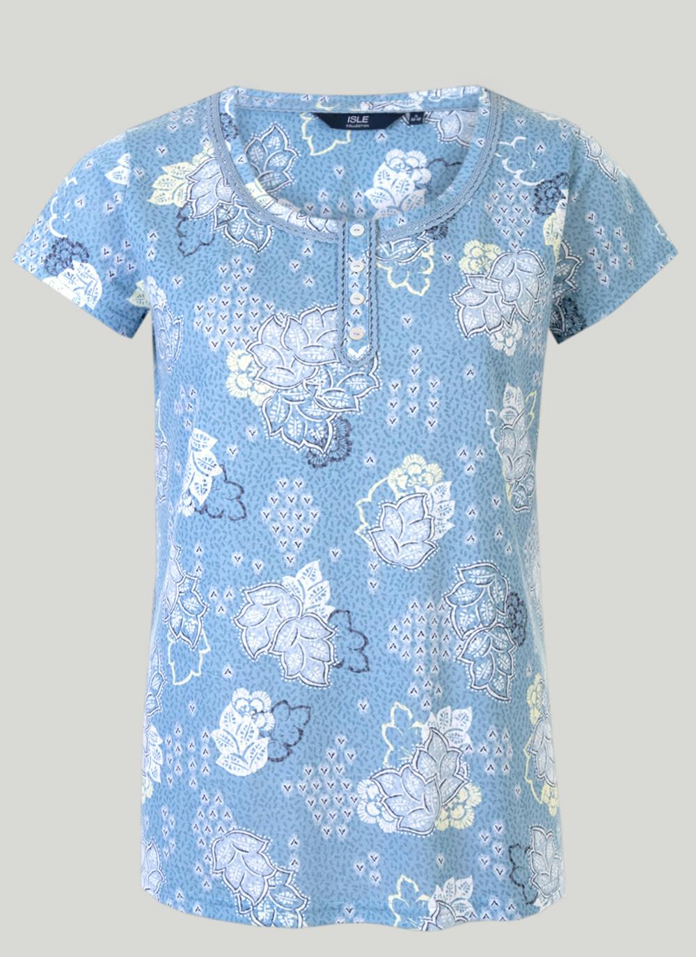 Denim Blue Print Top | EWM