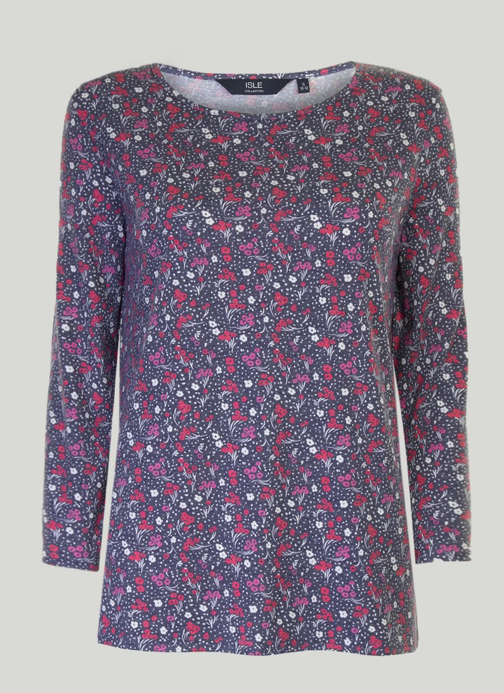 Navy Print Top | EWM