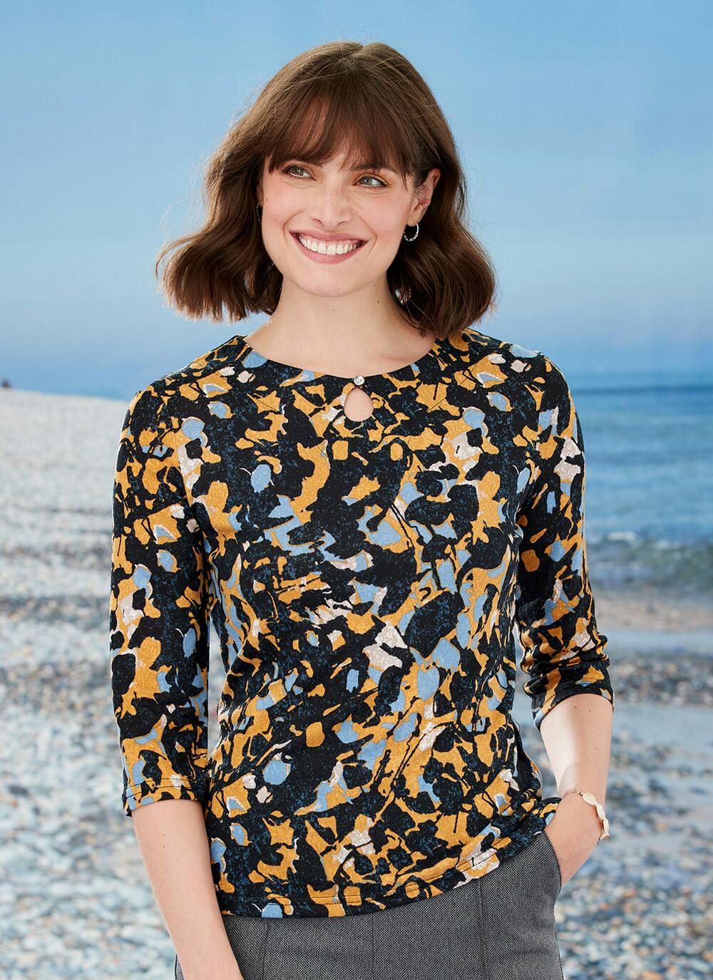 Gold Print Top | EWM