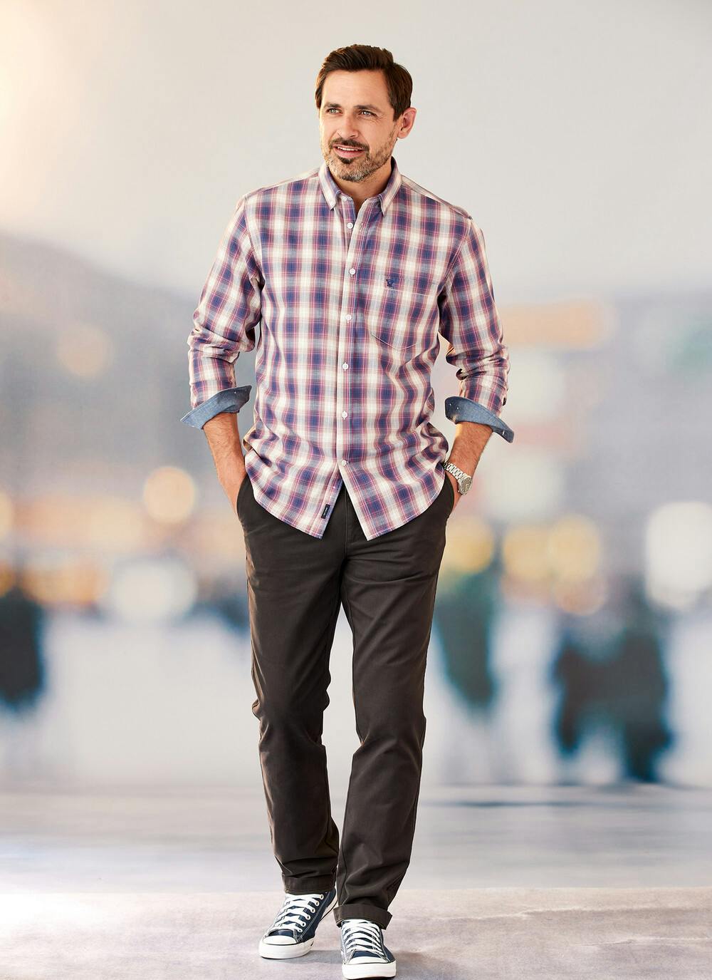 Male James Pringle Dark Grey Adjustable Waist Flat Front Chino 29 Inch ...