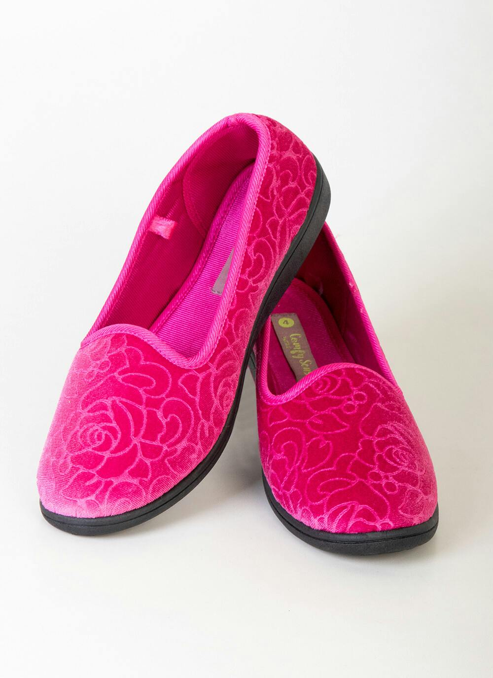 Raspberry Velvet Rose Slipper | EWM