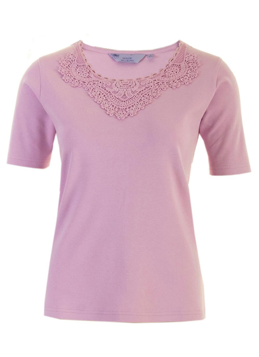 Female Honor Millburn Crew Neck T Shirt | Light Pink | EWM | EWM