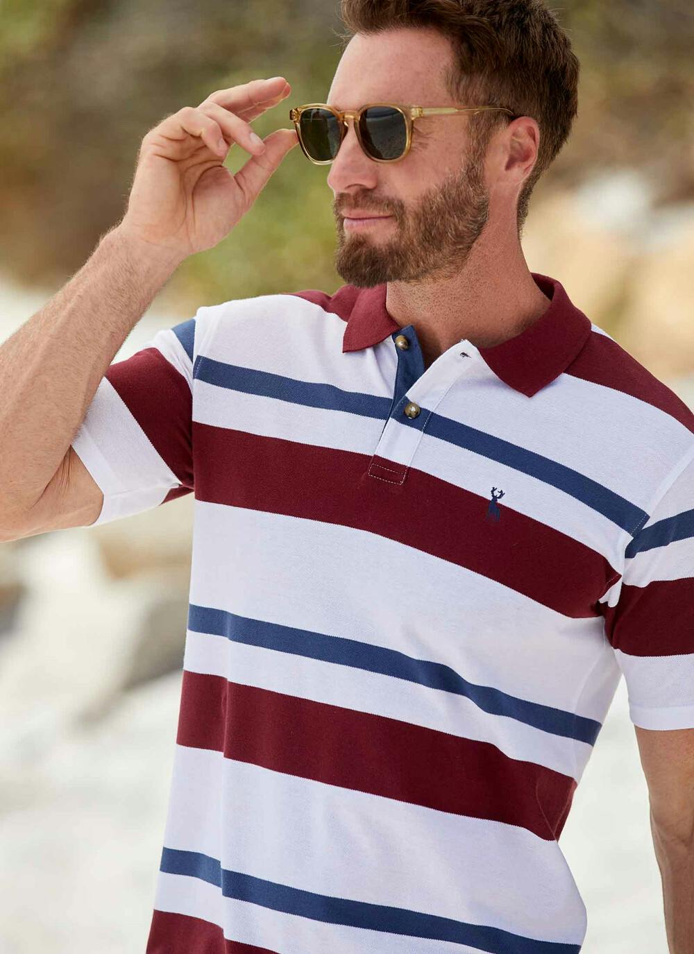 Male PG FIELD Polo Shirt | Mid Wine | EWM | EWM