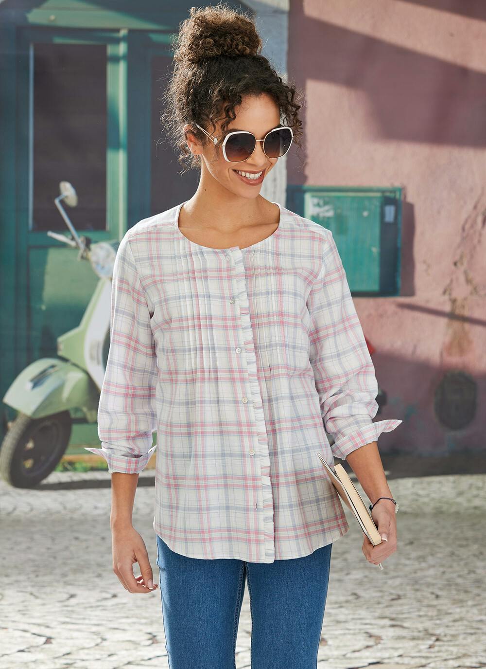 Pink Check Blouse | EWM