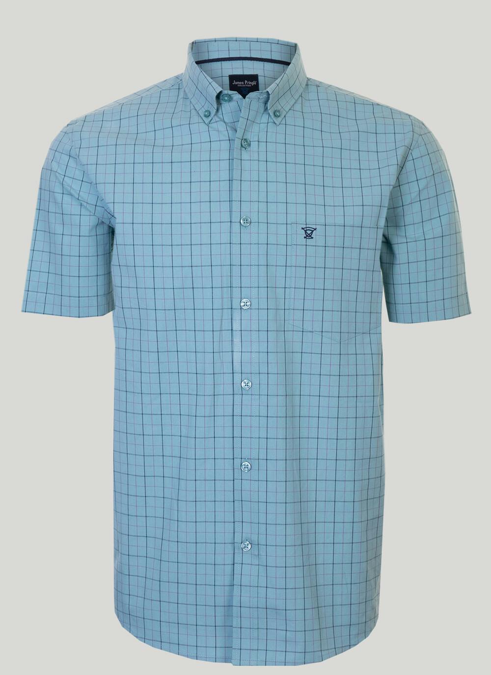 Cotton Short Sleeve Check Shirt | EWM