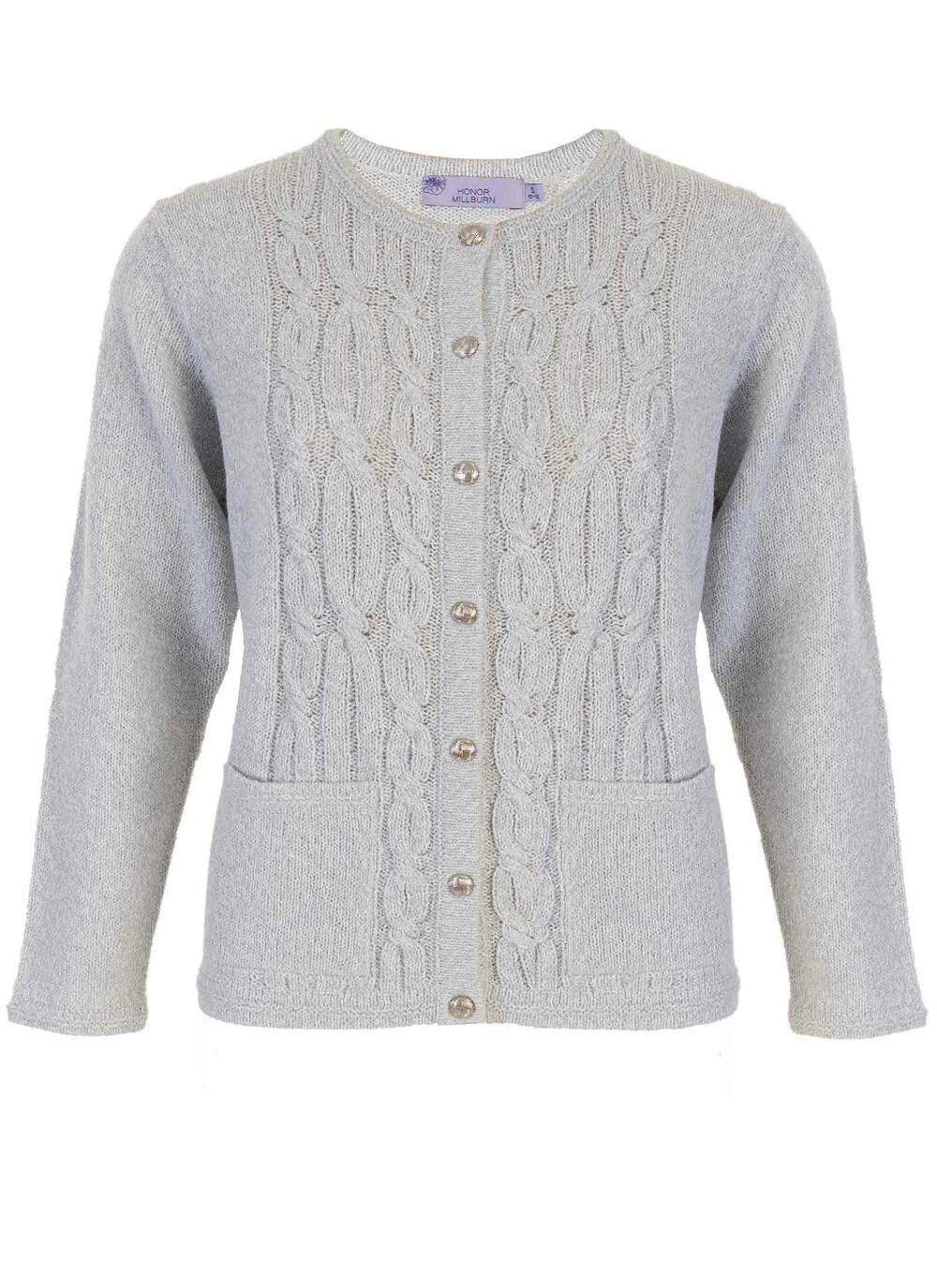 Female Honor Millburn Crew Neck Cardigan | Light Grey | EWM | EWM