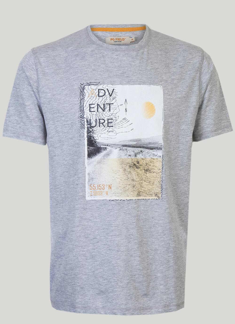 Grey Digital Print T-Shirt | EWM