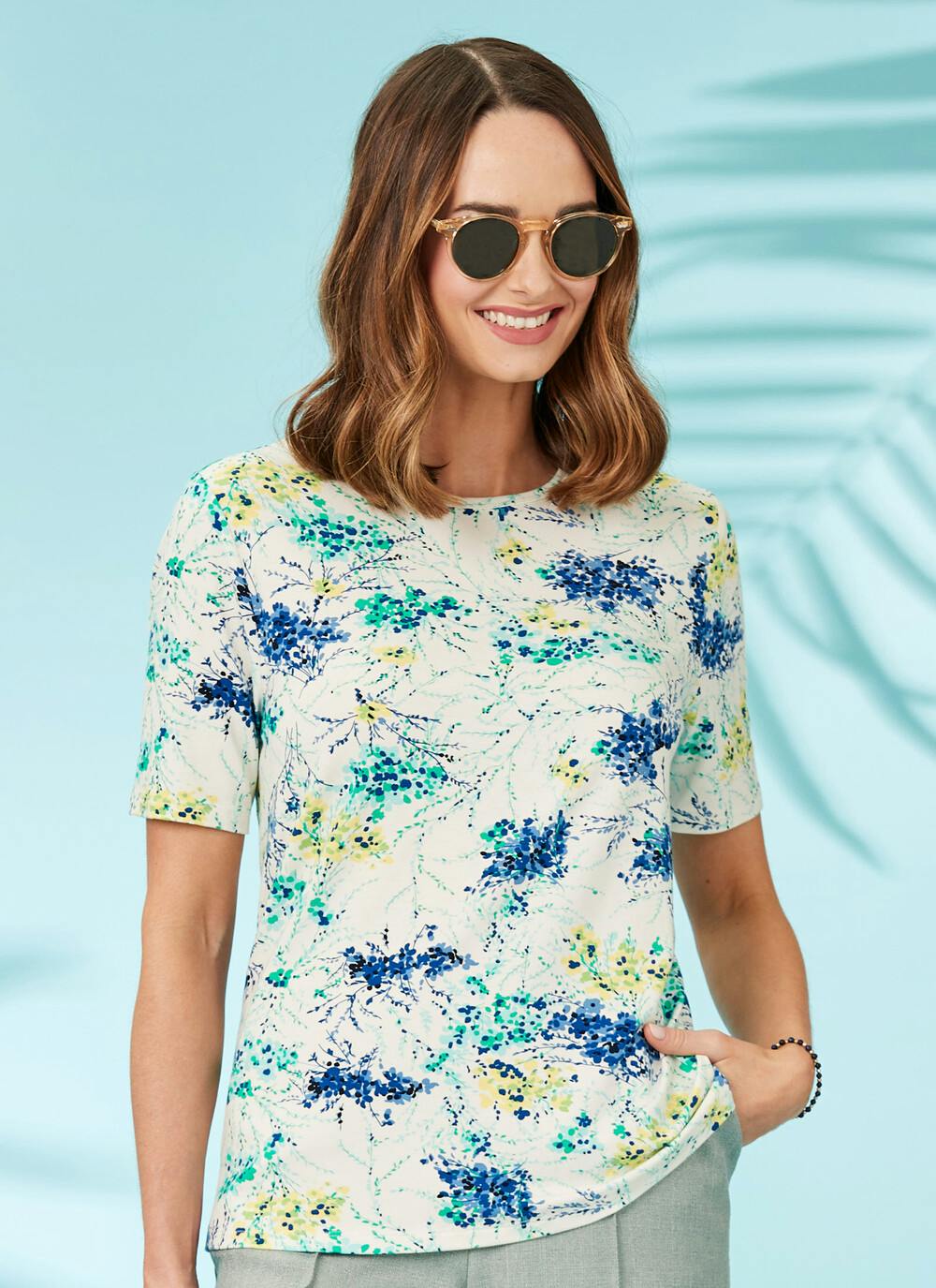 Blue Floral Top | EWM