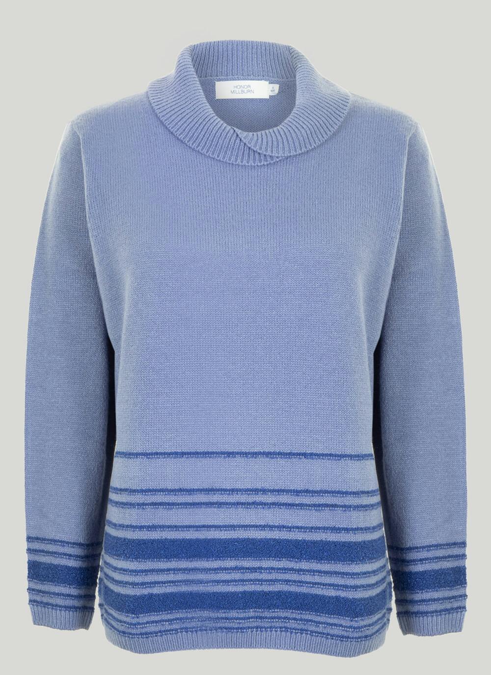 Blue Boucle Stripe Jumper | EWM