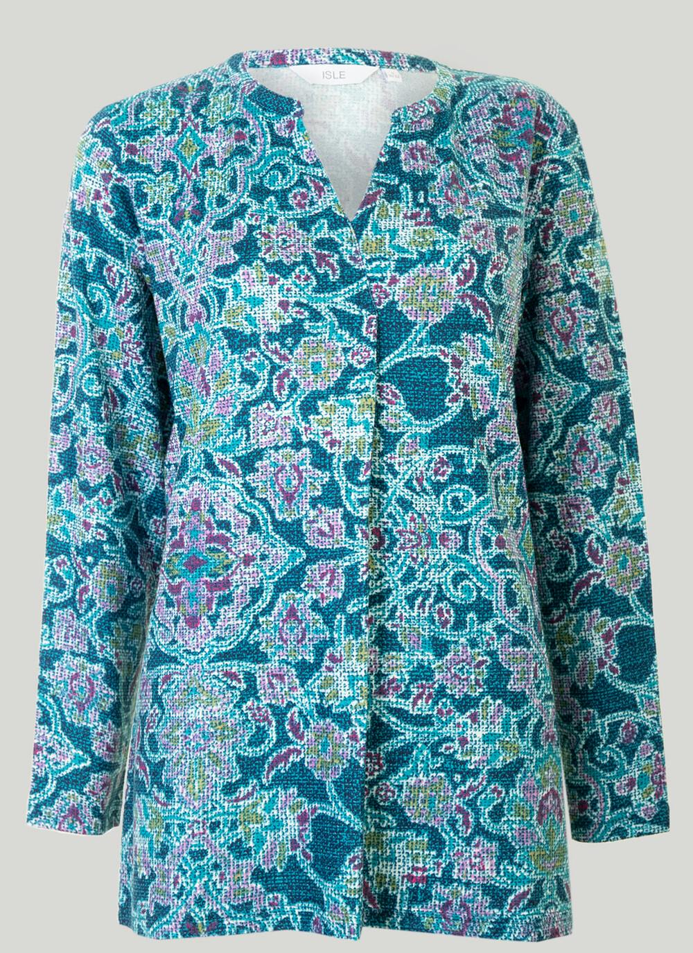 Turquoise Print Top | EWM