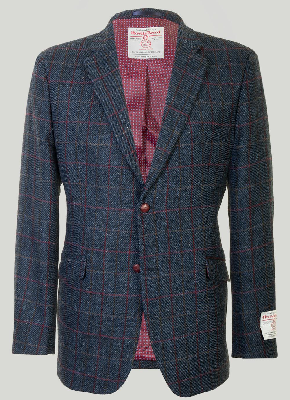 Blue Harris Tweed Skye Jacket | EWM