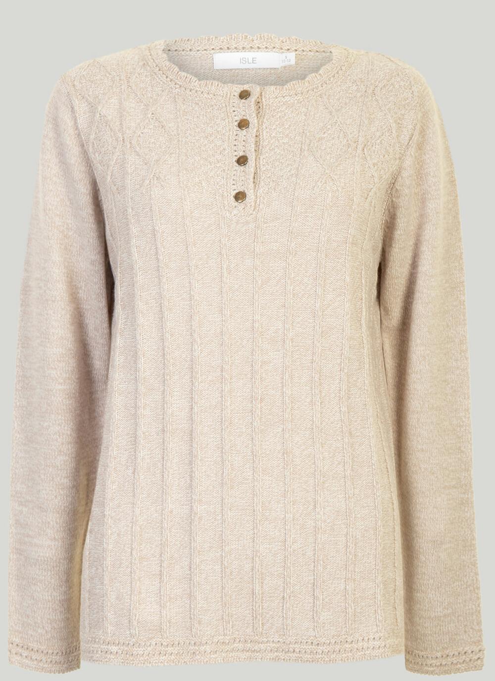Beige Button Jumper | EWM