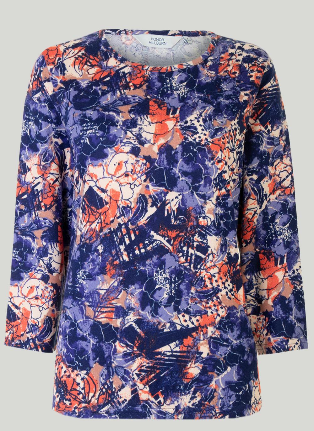 Navy Print Top | EWM