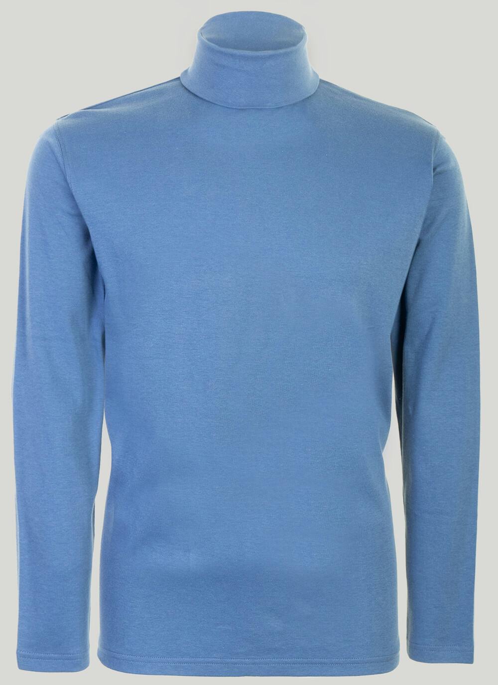 Blue Roll Neck Jersey Top | EWM
