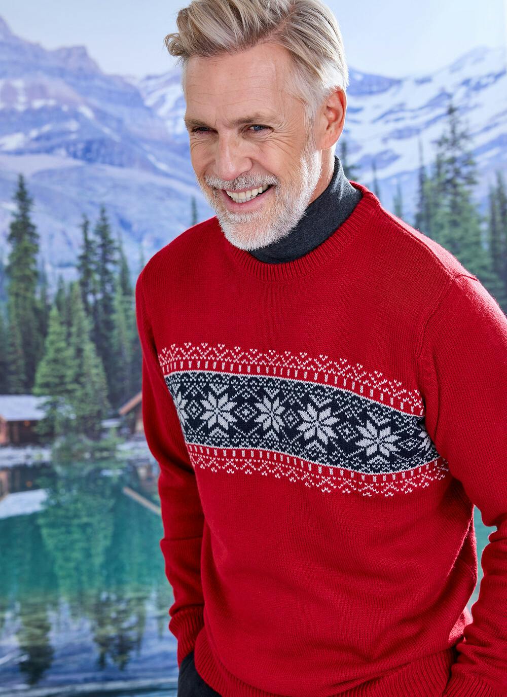Red Fairisle Snowflake Jumper | EWM