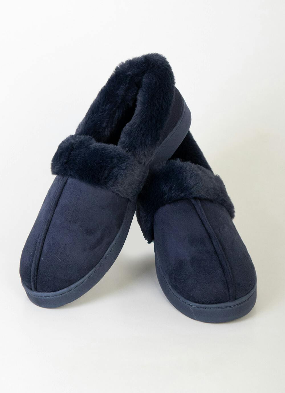 Navy Suedette Slipper | EWM