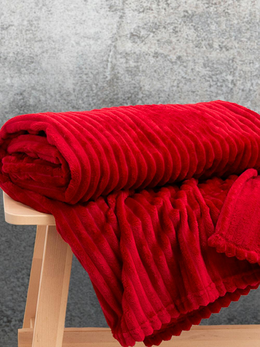 Red Corduroy Fleece Throw | EWM