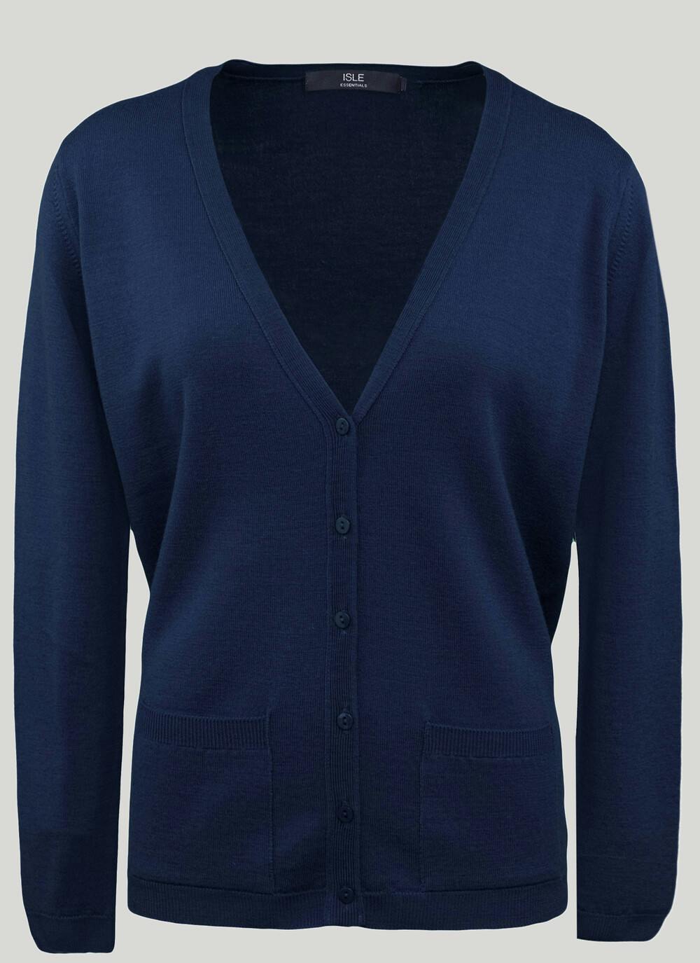 Merino Wool V Neck Cardigan | EWM
