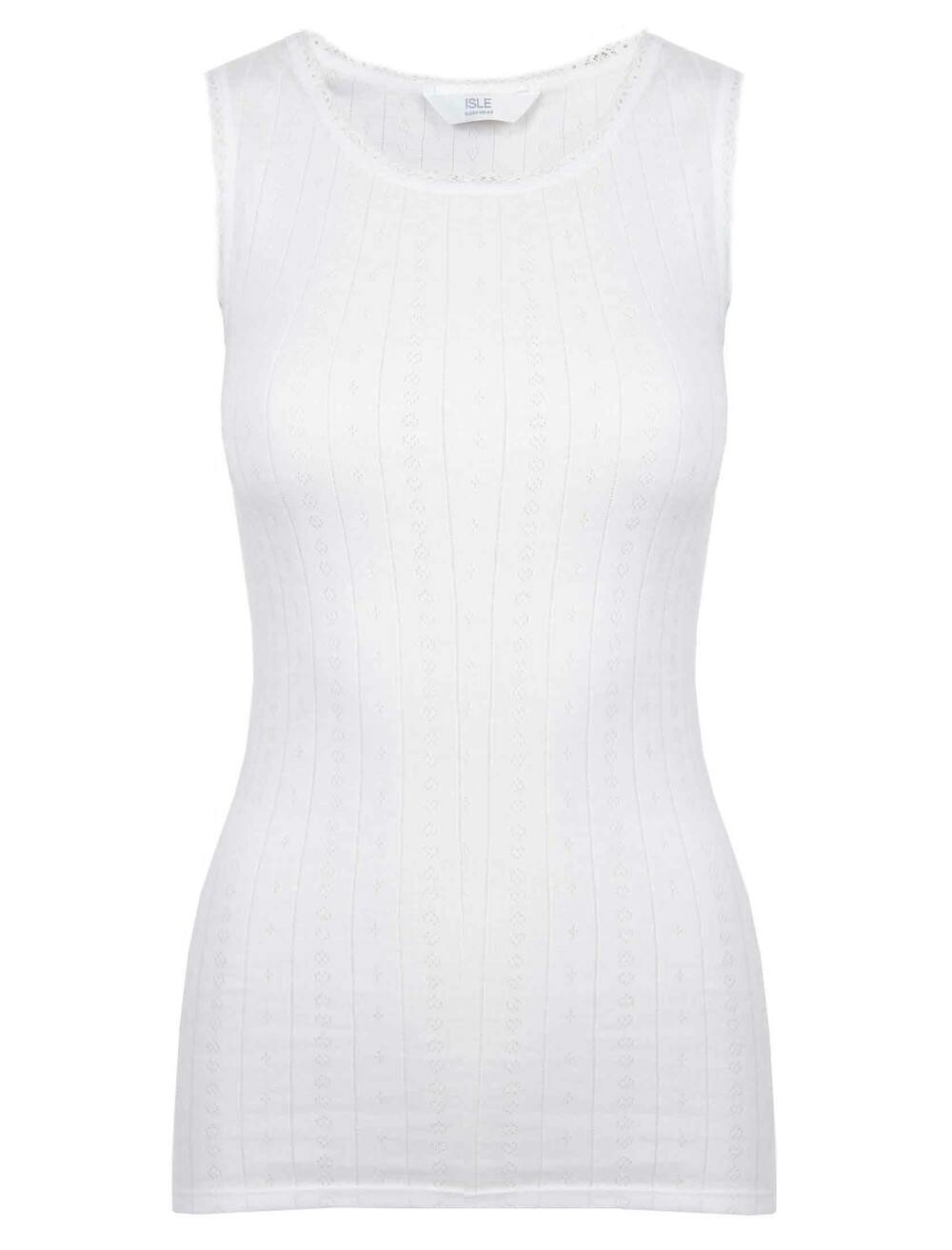 Female Isle Vest Top | White | EWM | EWM