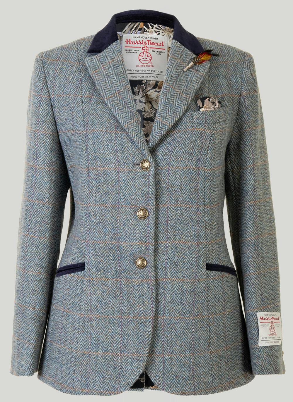 Light Blue Ladies HARRIS TWEED Jacket | EWM