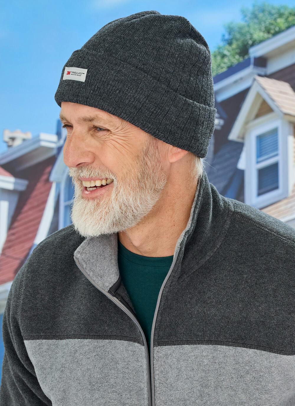 Charcoal Thinsulate Rib Knit Hat | EWM