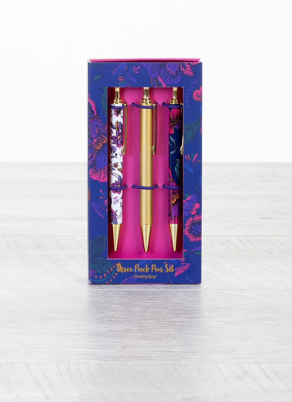 Floral Print 3 Pack Pen Set | EWM
