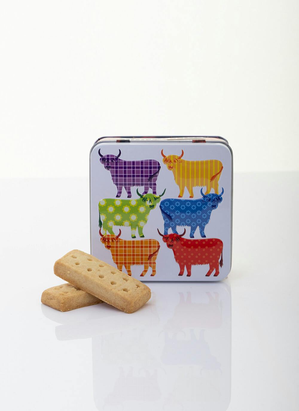 Colourful Highland Cow Shortbread Tin | EWM