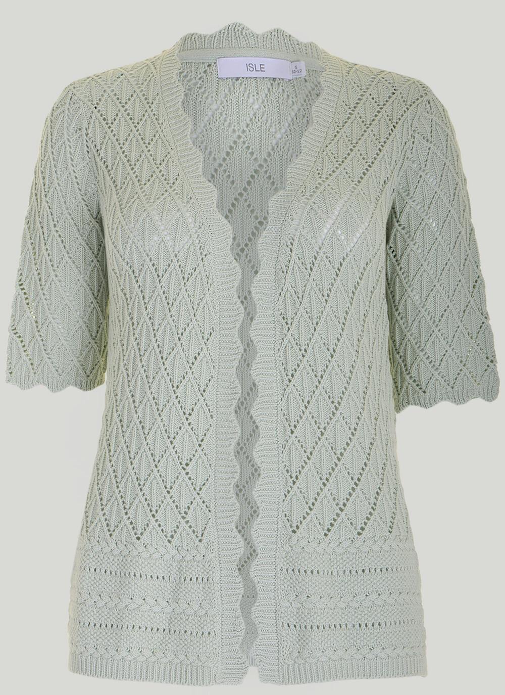 Pure Cotton Open Knit Cardigan | EWM