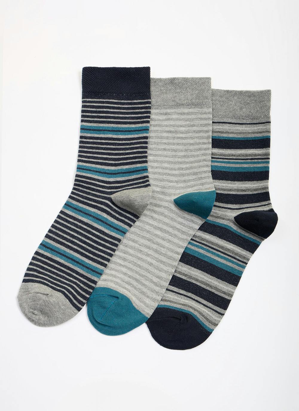 3 Pack Stripe Socks | EWM