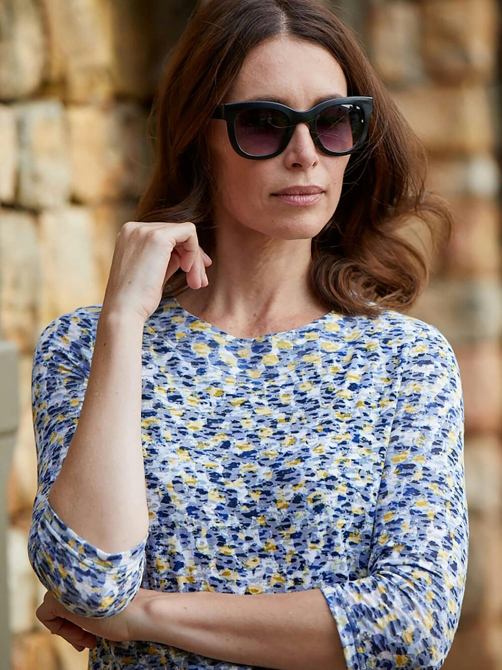 Female Honor Millburn 3/4 Sleeve Top | Mid Yellow | EWM | EWM