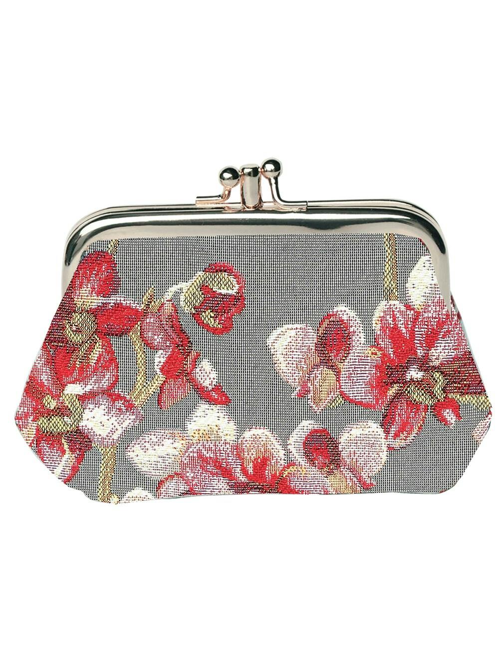 Female Signare Tapestry Orchid Frame Purse | Mid Grey | EWM | EWM