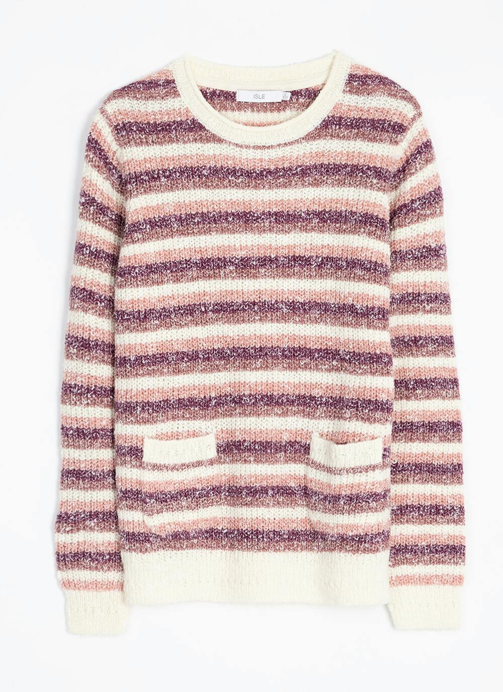 Striped Crew Neck Pocket Jumper | EWM