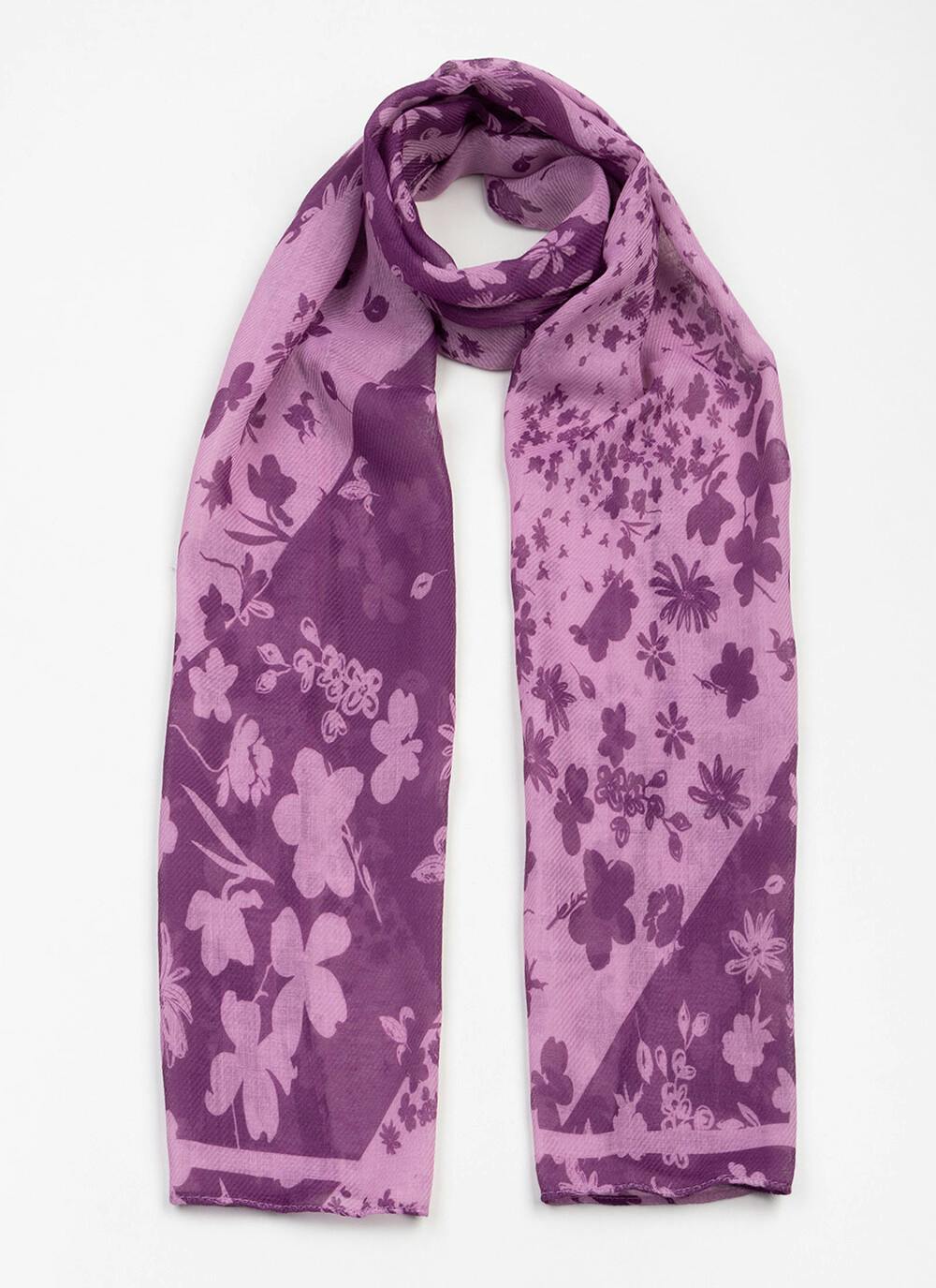 Lightweight Stamp Floral Scarf | EWM