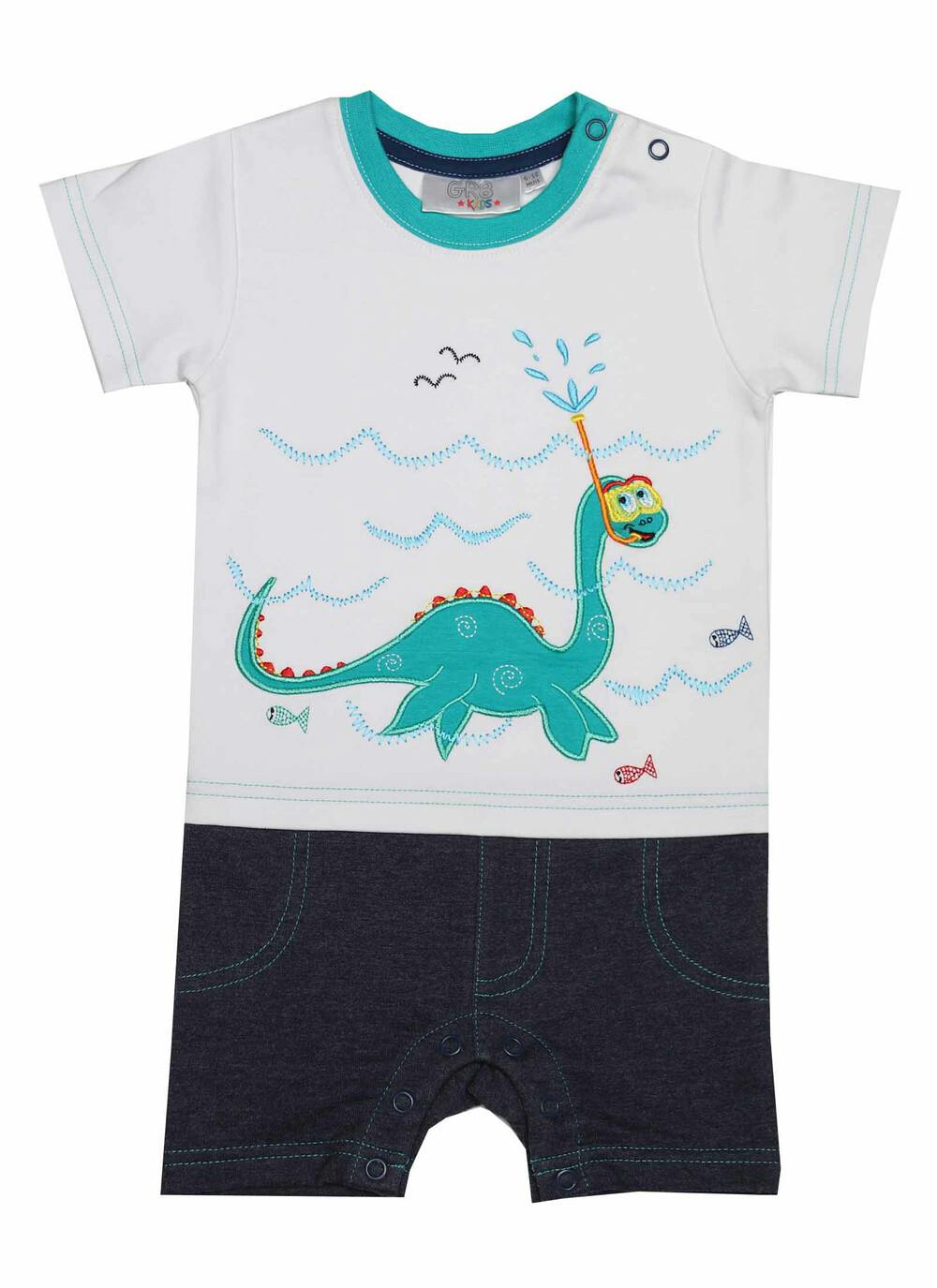 Male GR8 KIDS Baby Boys Romper Suit | White | EWM | EWM