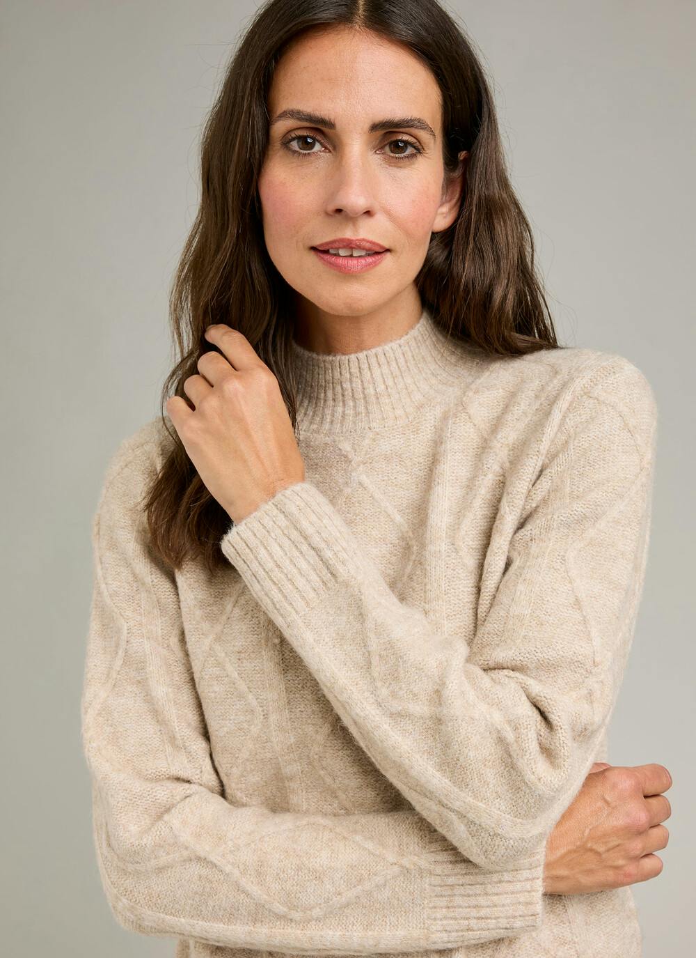 Diamond Stitch Turtle Neck Jumper | EWM